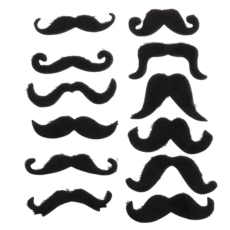 12 unids/set bigote falso negro broma autoadhesiva novedad mexicana ...