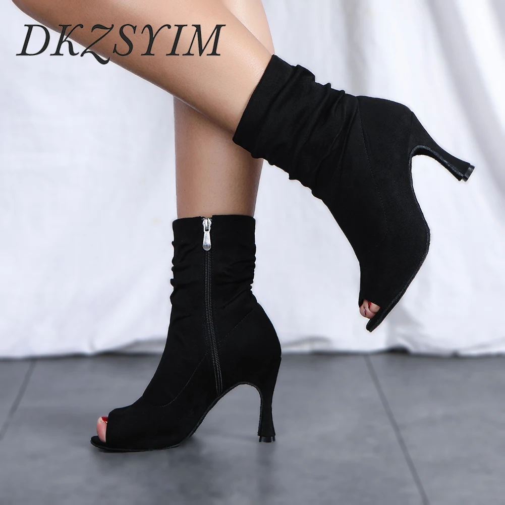 DKZSYIM-Jazz-Dance-Boots-Women-Elastic-Fabric-Dancing-Shoes-Big-Size ...