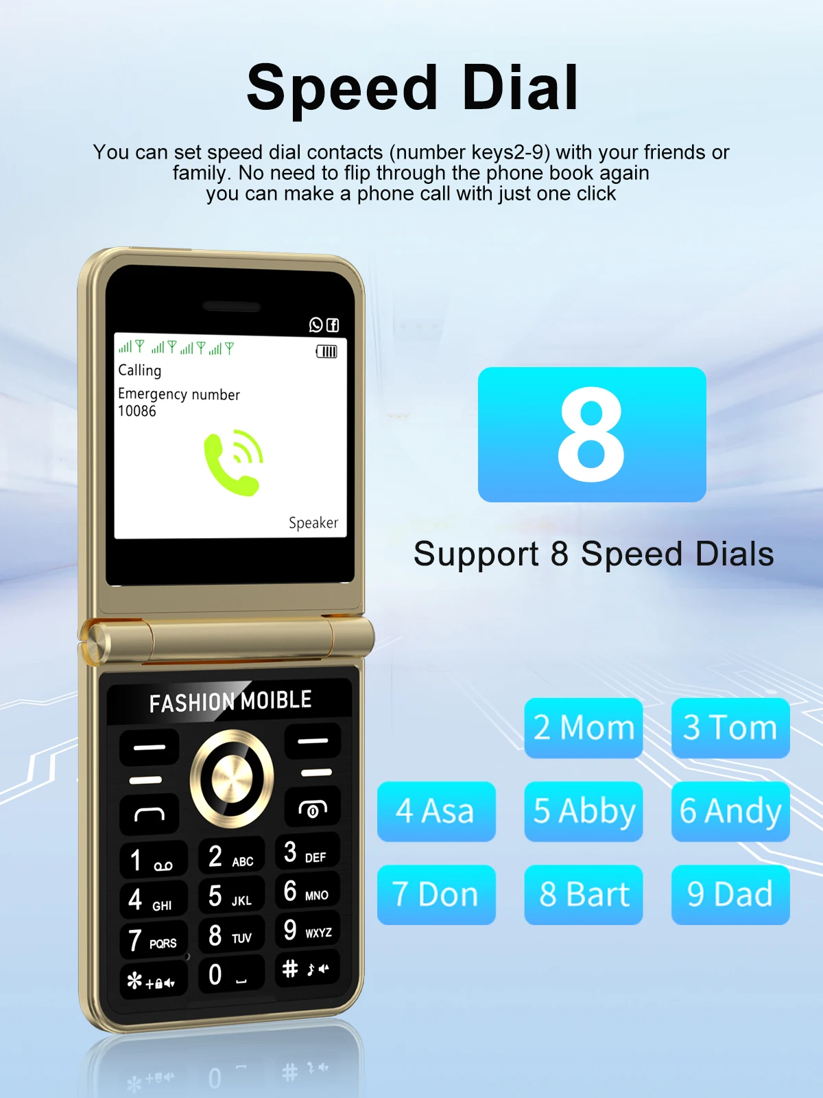 SERVO P20 New Classic Flip Mobile Phone 2.4 Inch Screen 2G GSM 4 SIM ...