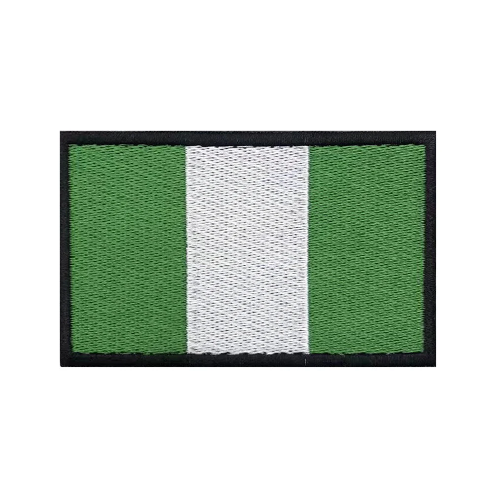1pc Nigerian Flag Nigeria Armband Embroidered Patch Hook & Loop Or Iron On Embroidery Velcros ...