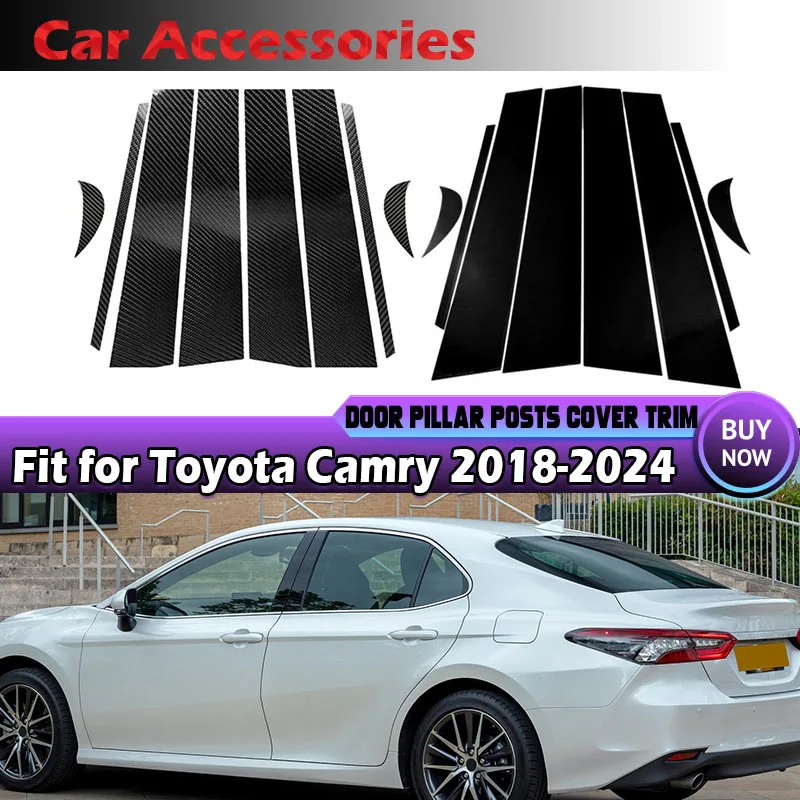8pcs For Toyota Camry 2018 2019-2024 Car Window B-Pillar Trim Sticker ...