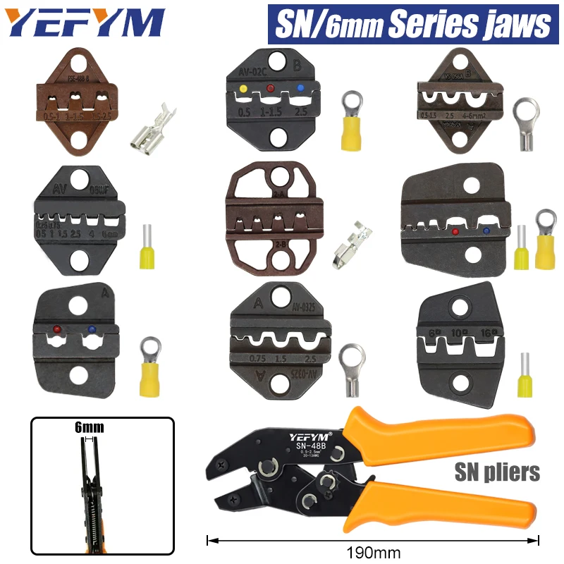 1pcs Crimping Pliers jaw SN/6mm (Jaw Width 6mm/Pliers 190mm) for Shaped ...