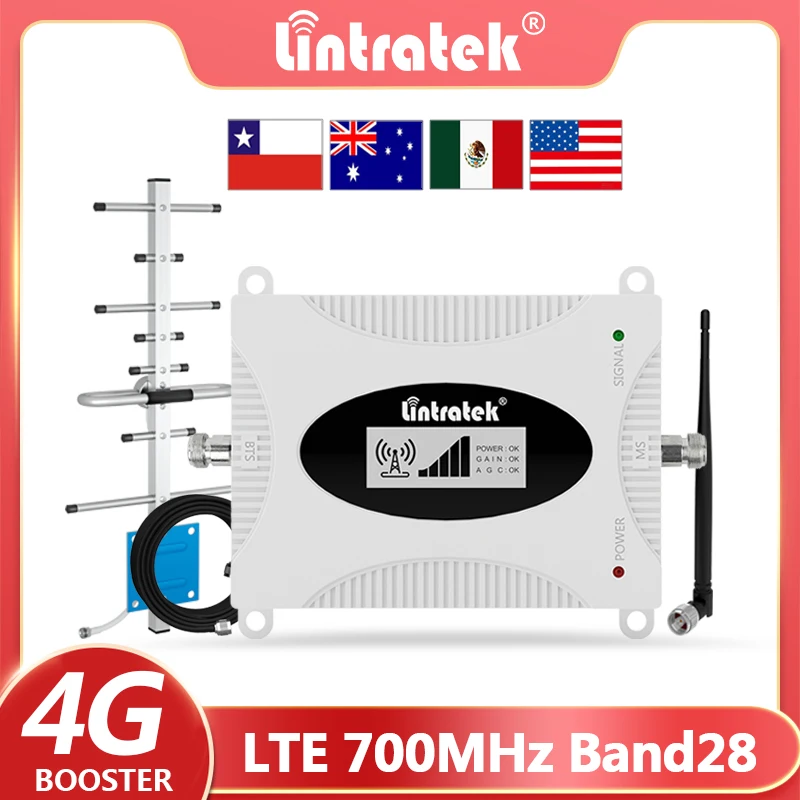 Lintratek 4G Cellular Amplifier B28 LTE 700MHz Signal Repeater Mobile ...