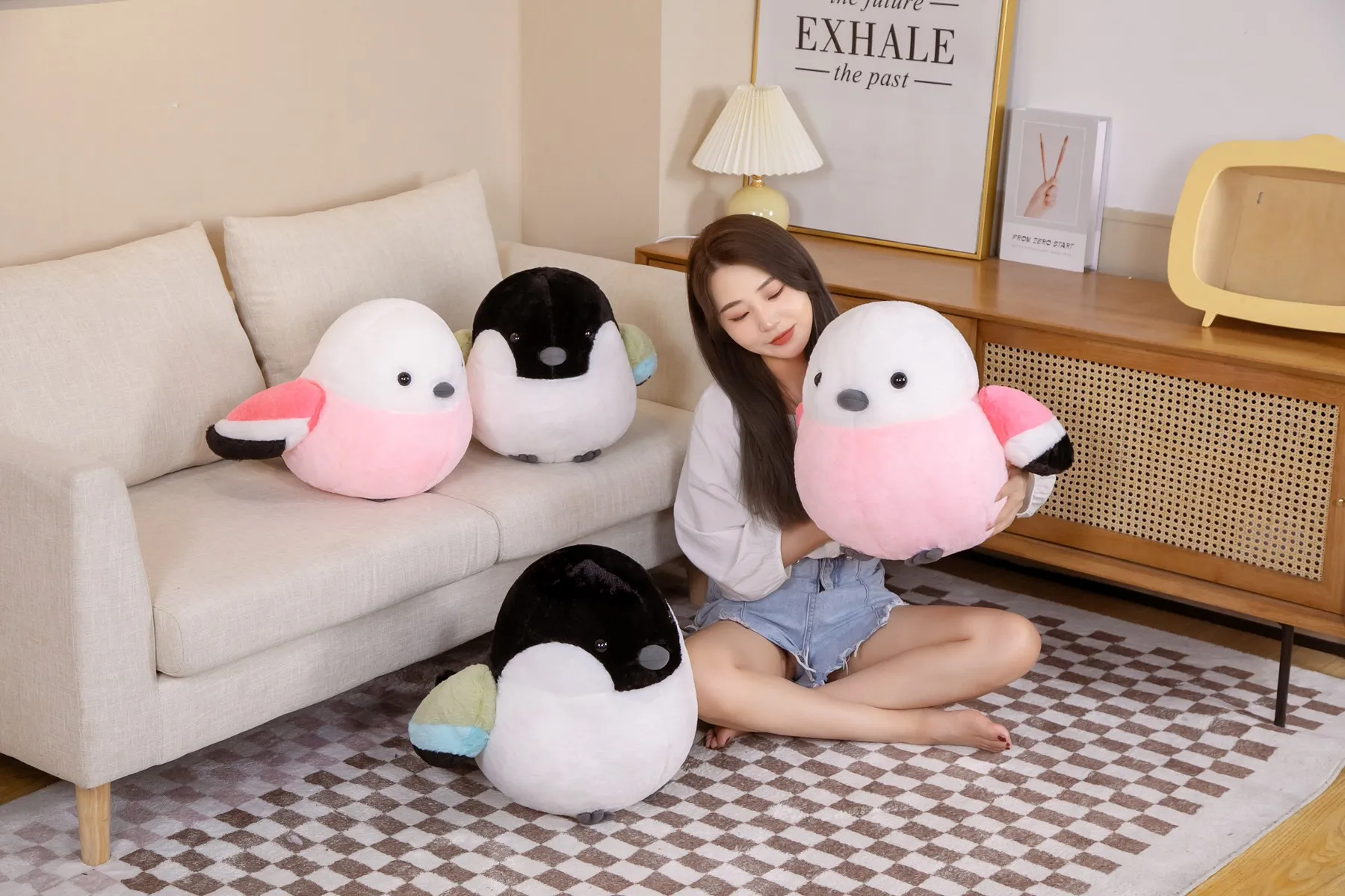 New Product 30 50cm Lovely Pink Sparrow Plush Toys Stuffed Animal Bird ...