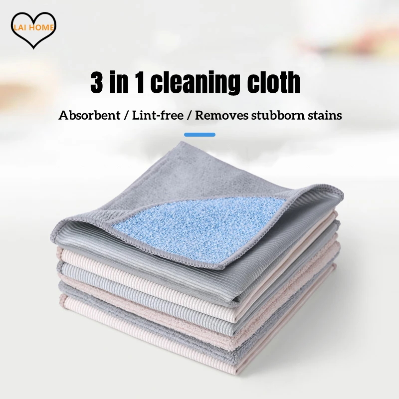 3in1 Kitchen Towel Dishcloth Microfiber Magic Clean Cloth Lint Free For ...