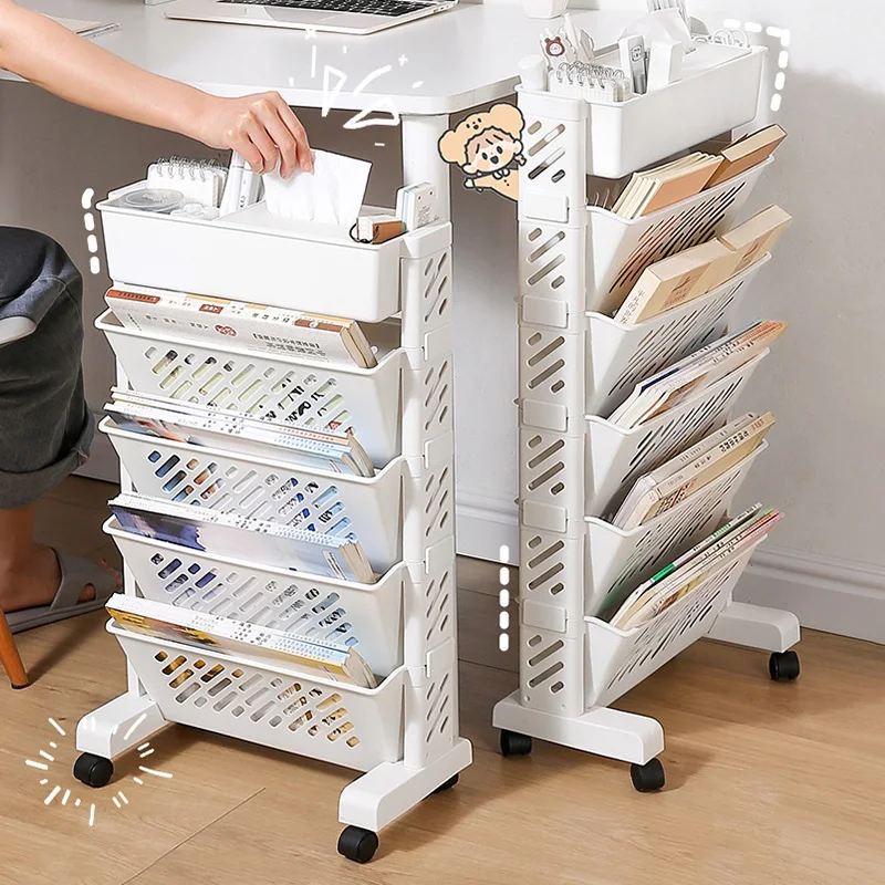 Movable-Bookshelf-Student-Study-Room-Desk-Side-Bookshelf-Living-Room ...