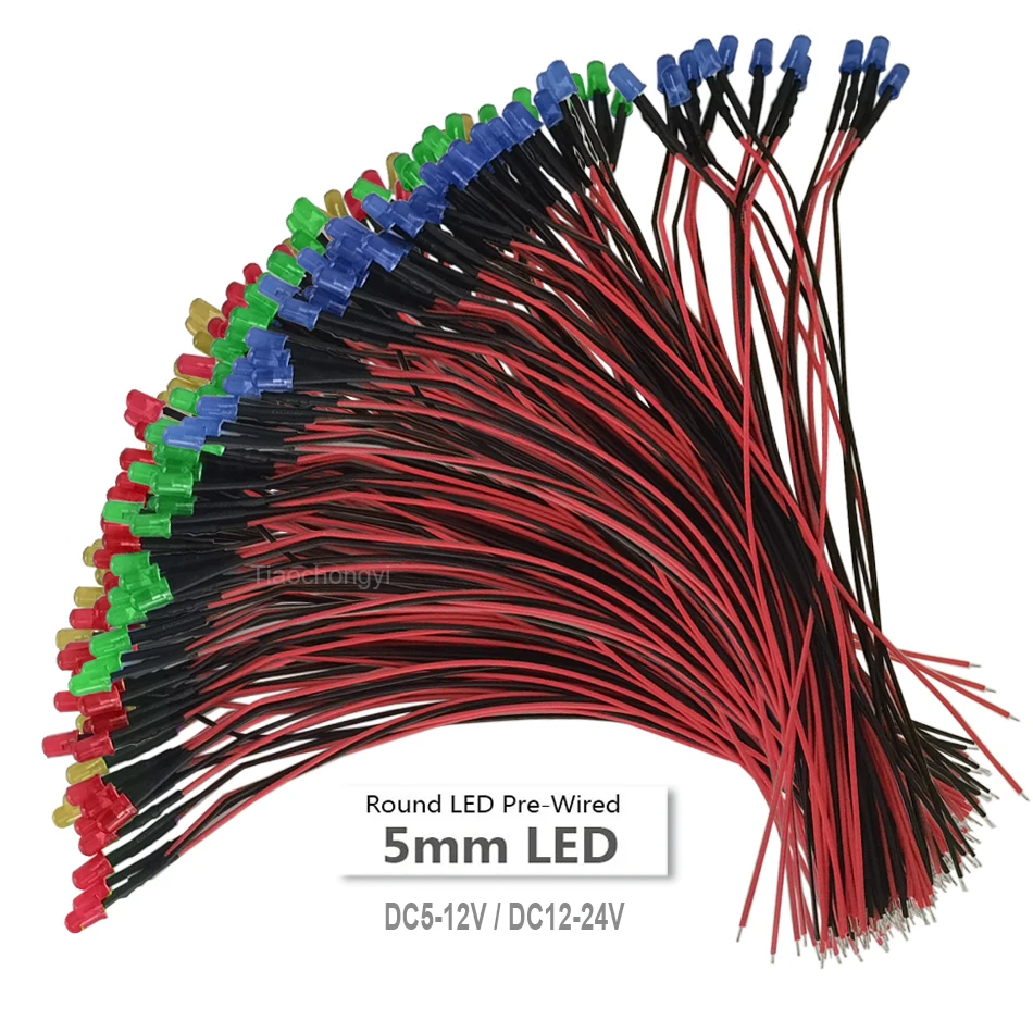 5mm-LED-12V-24V-20cm-Pre-wired-Round-LED-Diode-Lamp-Decoration-Light ...