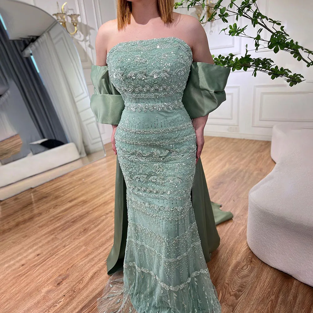 Serene-Hill-Sage-Green-Mermaid-Evening-Dresses-for-Women-Strapless ...