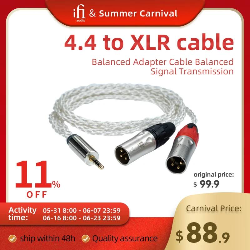 iFi-4-4mm-to-XLR-Balanced-Adapter-Cable-Balanced-Signal-Transmission ...