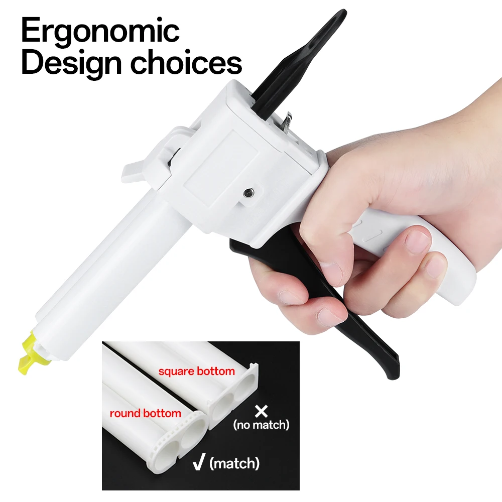 50ml Dispenser Gun 1:1/1:2 Universal Epoxy Impression Mixing Dispensing ...