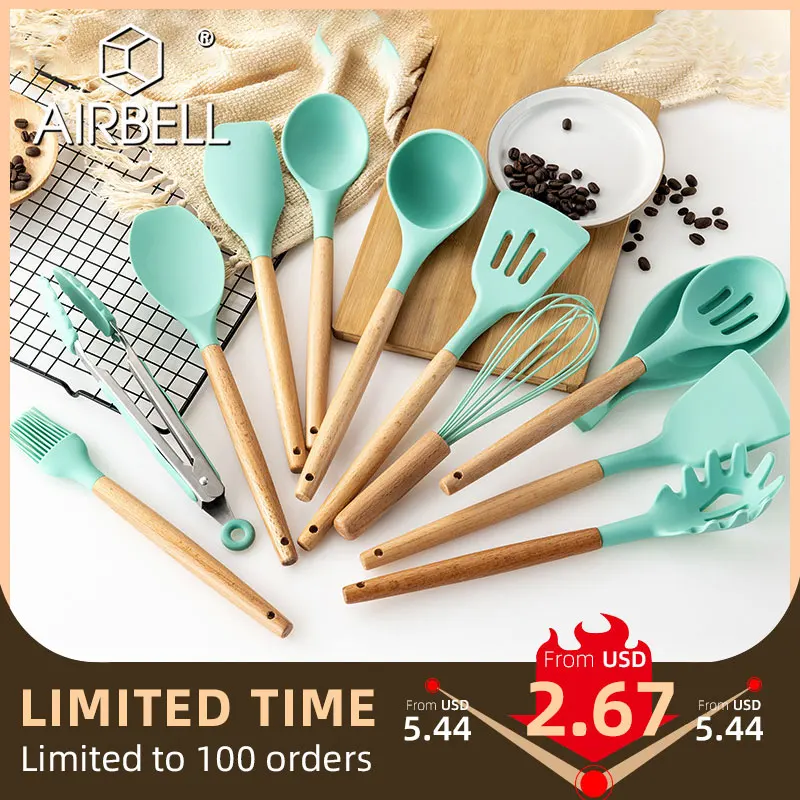 Spatula-Silicone-Tongs-Spoon-Clip-Food-Ladle-Kitchen-Accessories ...