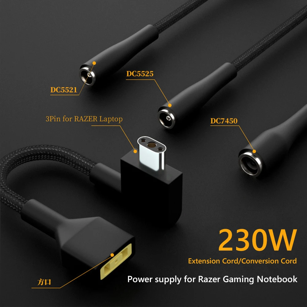 Portable 230W for Razer Power Plug Cable Computer Notebook DC Female to ...