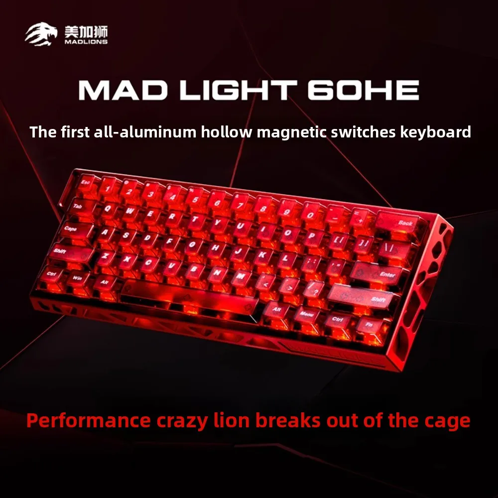 MADLIONS MAD Light 60 HE Hollow Magnetic Switch Keyboard Gaming ...