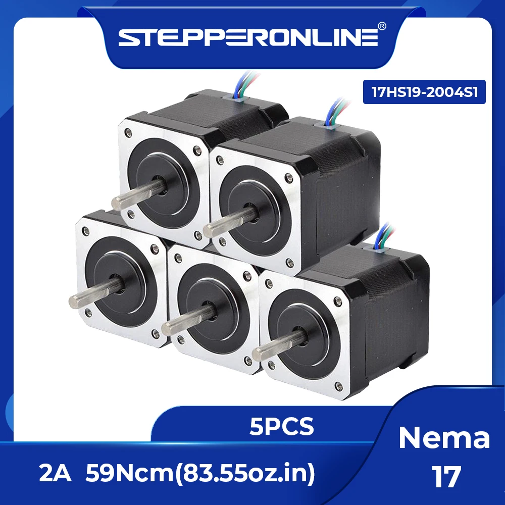 STEPPERONLINE 5PCS Nema 17 Stepper Motor 17HS19-2004S1 42x48mm 2A ...