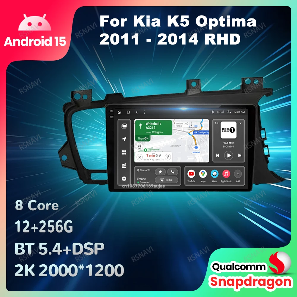 Car Radio Android 15 For Kia K5 Optima 2011 - 2014 RHD Head Unit BT ...