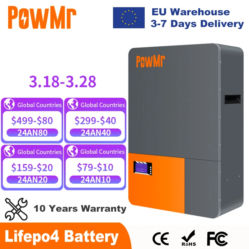 EU-Stock-PowMr-400AH-200AH-100AH-Lithium-Battery-48V-20KWH-10KWH-5KWH ...