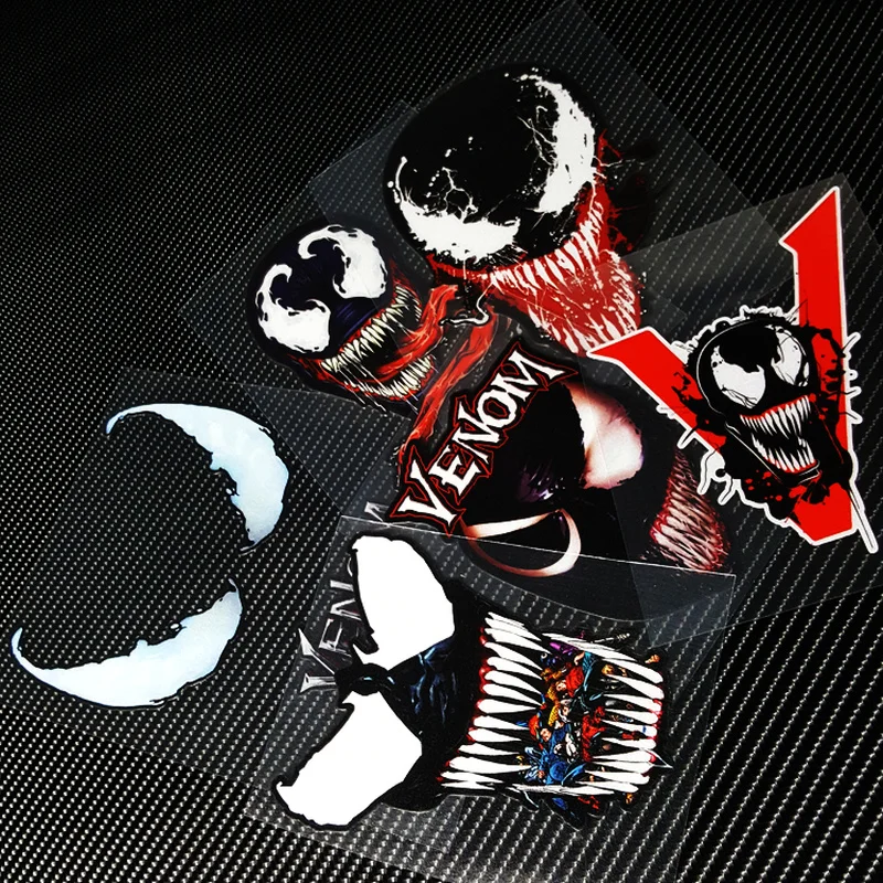 S214 Fashion Car Stickers Comics Venom Reflective Motorcycle Stickers ...
