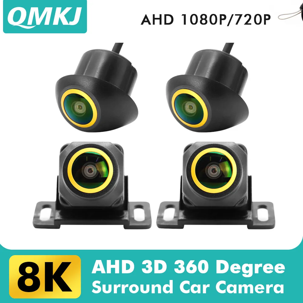 QMKJ 360 Degree Surround Camera 720P/1080P AHD 8K Golden Lens Car Bird ...