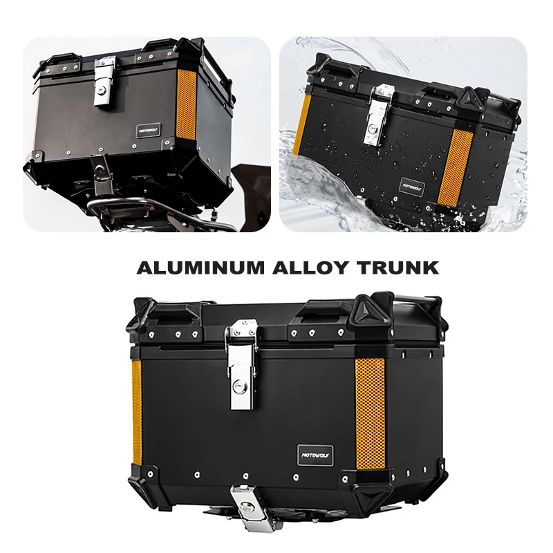 35L 45L 50L Universal Motorcycle Aluminum Alloy Rear Trunk Luggage Case ...