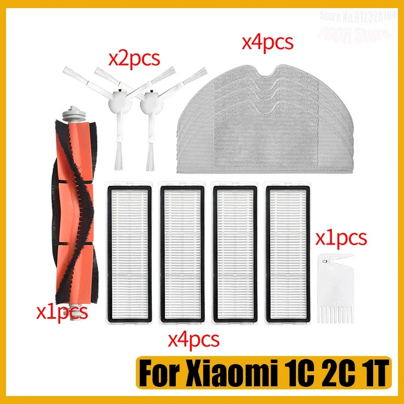 For-Xiaomi-1C-2C-1T-F9-Robotic-Vacuum-Cleaner-Roller-Brush-Hepa-Filter ...