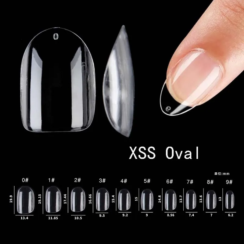 120Pcs-XS-Short-Oval-Fake-Nail-Tips-Extension-System-Sculpted-Full ...