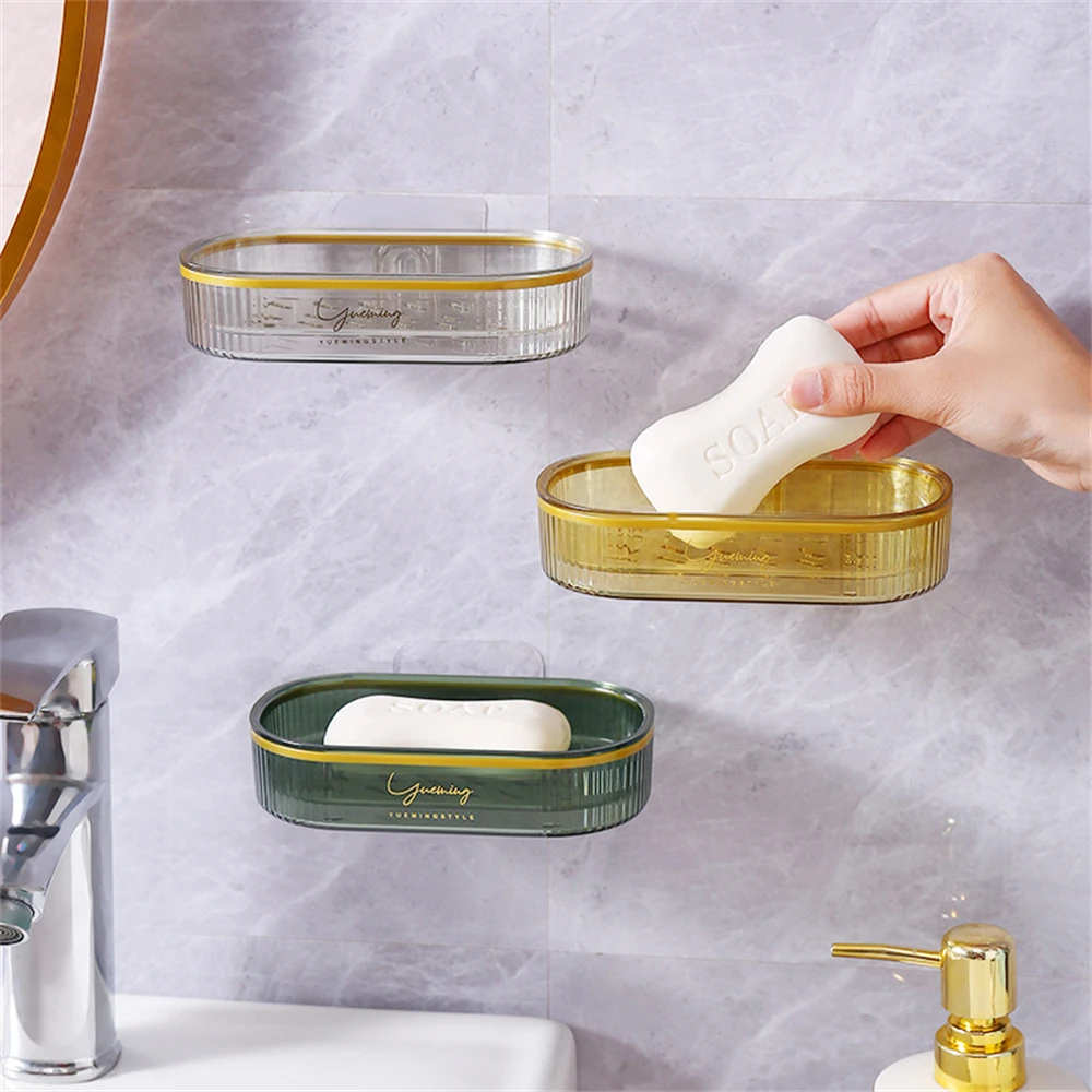 Luxury-Double-Layer-Soap-Box-Wall-Mounted-Soap-Organiser-Multi-function ...