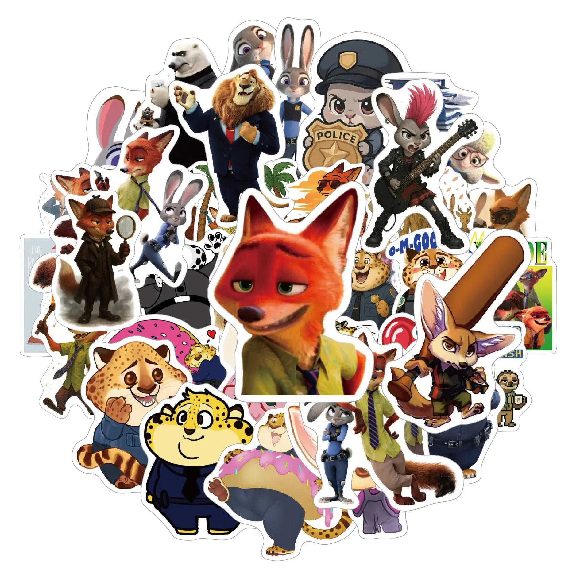 50PCS Cute Zootopia 2 Stickers for Disney PVC Cartoon DIY Decals ...