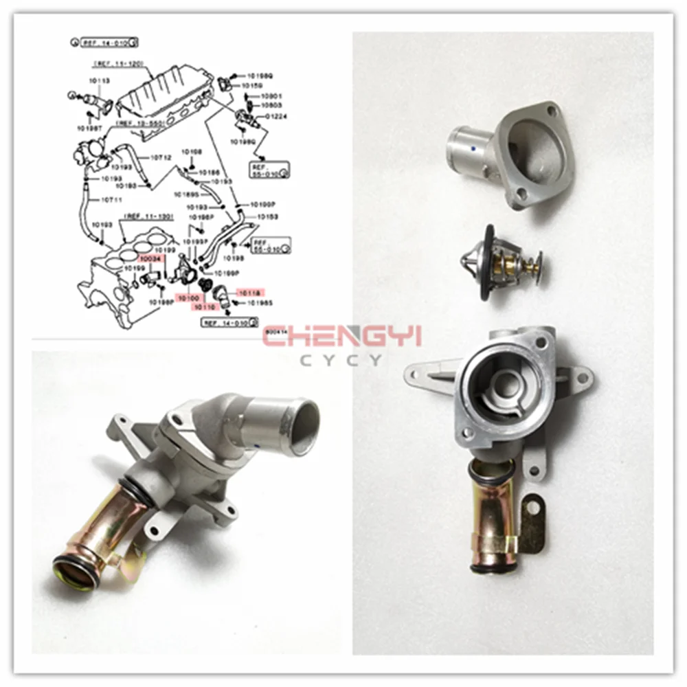 4G94-Engine-Block-Water-Inlet-Pipe-Thermostat-Seat-Cover-Joint-For ...
