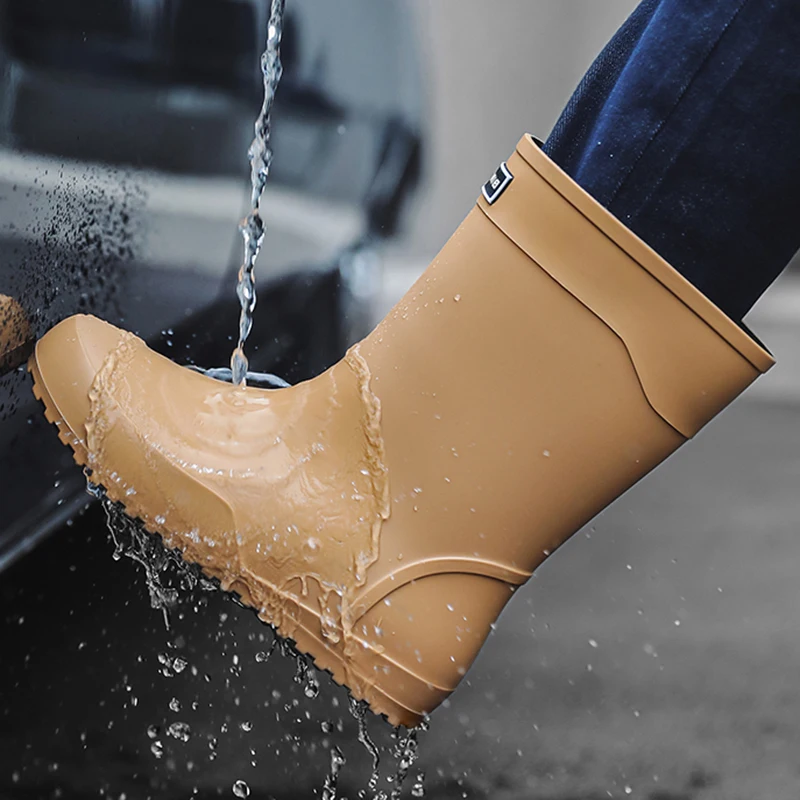 Unisex-Rubber-Shoes-Men-and-Women-Mid-Calf-Boots-Outdoor-Waterproof ...