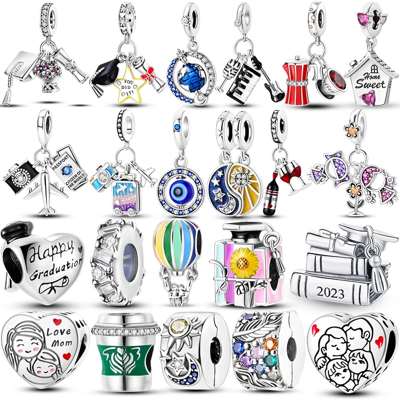 Charms-Banhado-a-Prata-Fit-para-Pulseira-Pandora-Original-DIY-Viagem ...