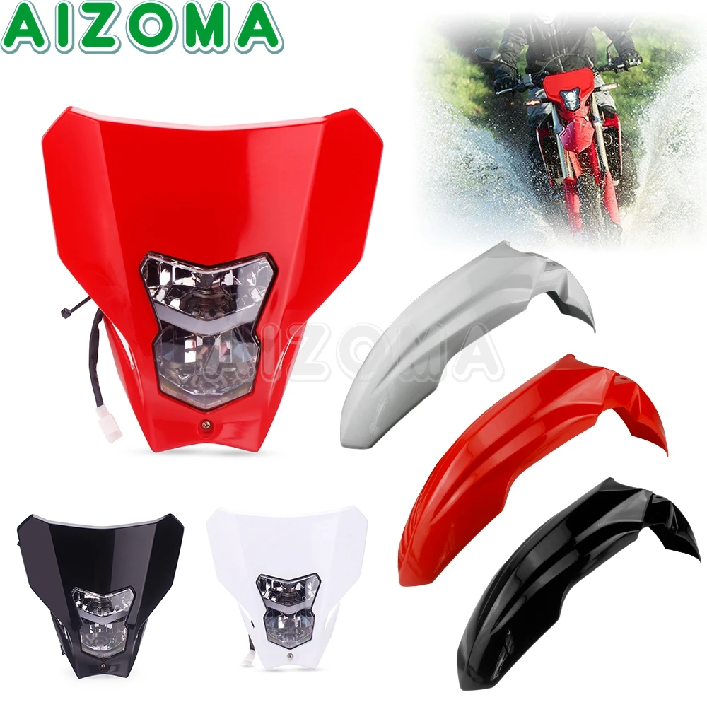Supermoto-Dual-Sport-E13-Headlight-Fairing-Mudguard-For-Honda-CRF450XR-CRF450L-CRF250-CRF-450-L ...