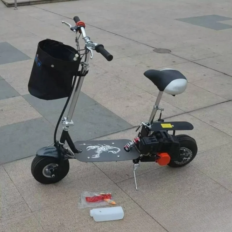 Foldable scooter two-stroke fuel moped steam-driven small mini pedal ...