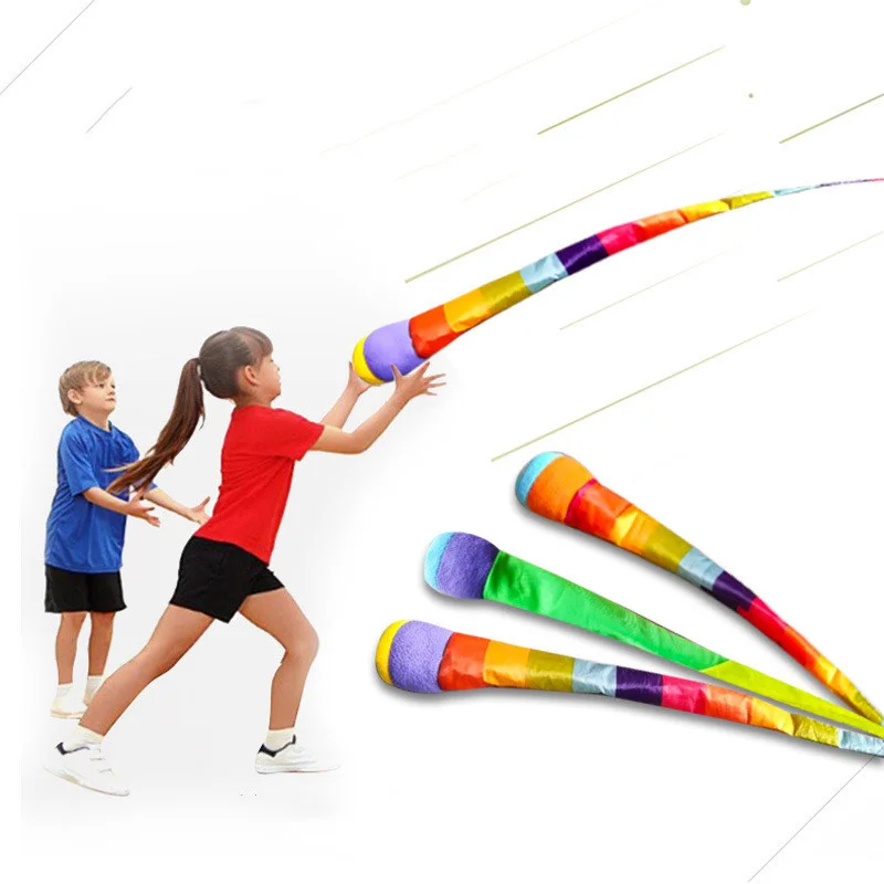 2Pcs-Hand-Throw-Ribbon-Sandbag-Meteor-Ball-TossThrowing-Ribbon-Rainbow ...
