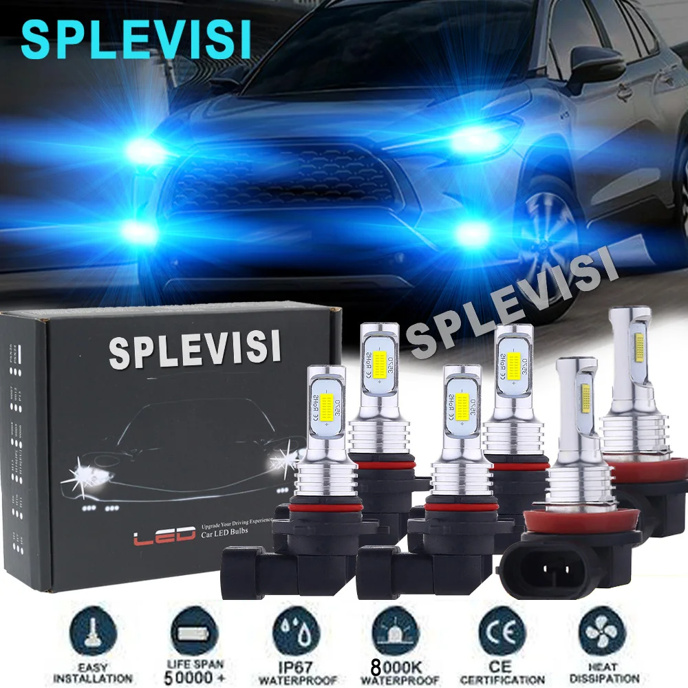 Faros LED antiniebla de haz Alto y Bajo, luz azul hielo para Toyota ...