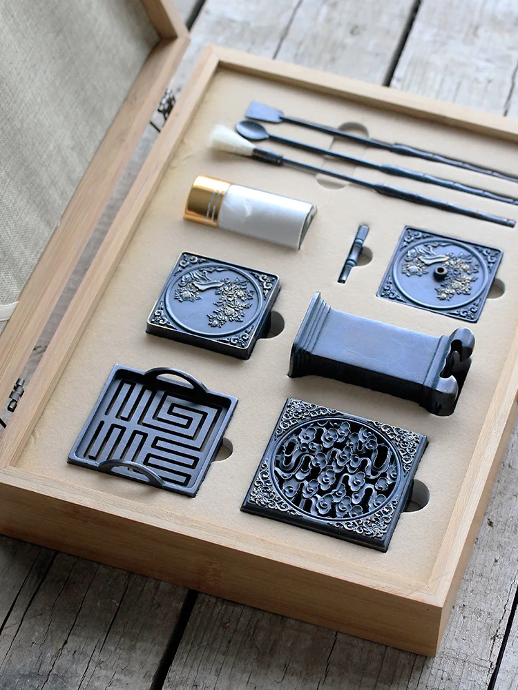 Pure Copper Burning Blue Incense Set Utensils Entry Xiangyun Incense ...