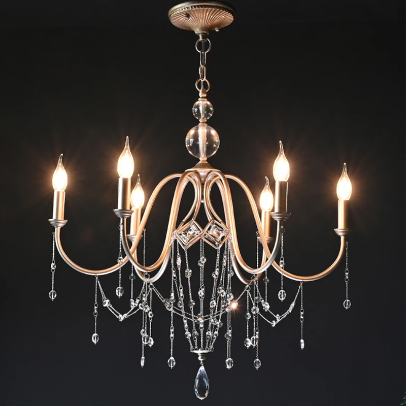 Luxury-Crystal-Chandelier-Lighting-American-Living-Room-Light-French ...