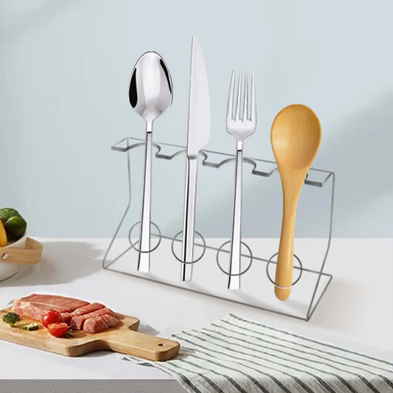 Cutlery-Holder-Utensil-Stand-Durable-Spoon-Rest-Organizer-Acrylic-Fork ...