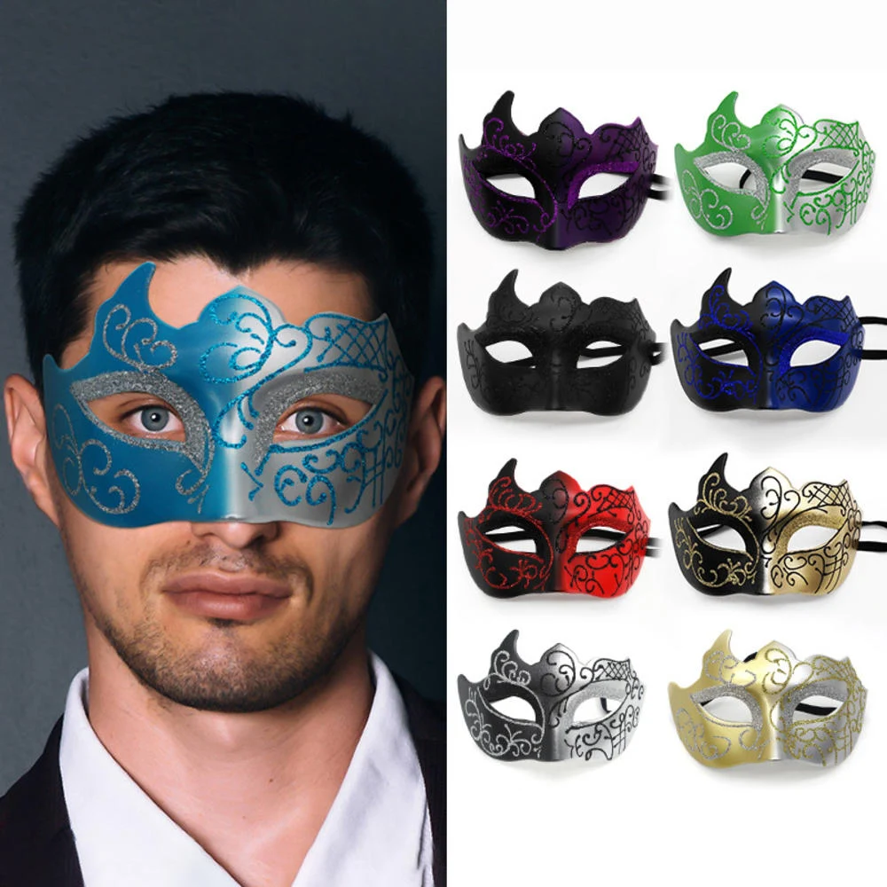 Retro-Painted-Half-Face-Mask-Costume-Ball-Prince-Prom-Party-Mysterious ...