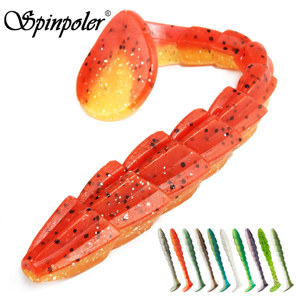 Spinpoler-Paddle-Tail-Breaker-Soft-Fishing-Lure-Segmented-Worm-7cm-9cm ...