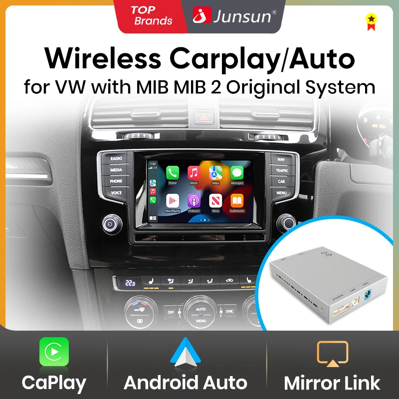 Junsun Wireless Carplay Android Auto Module Box For VW Volkswagen Skoda ...