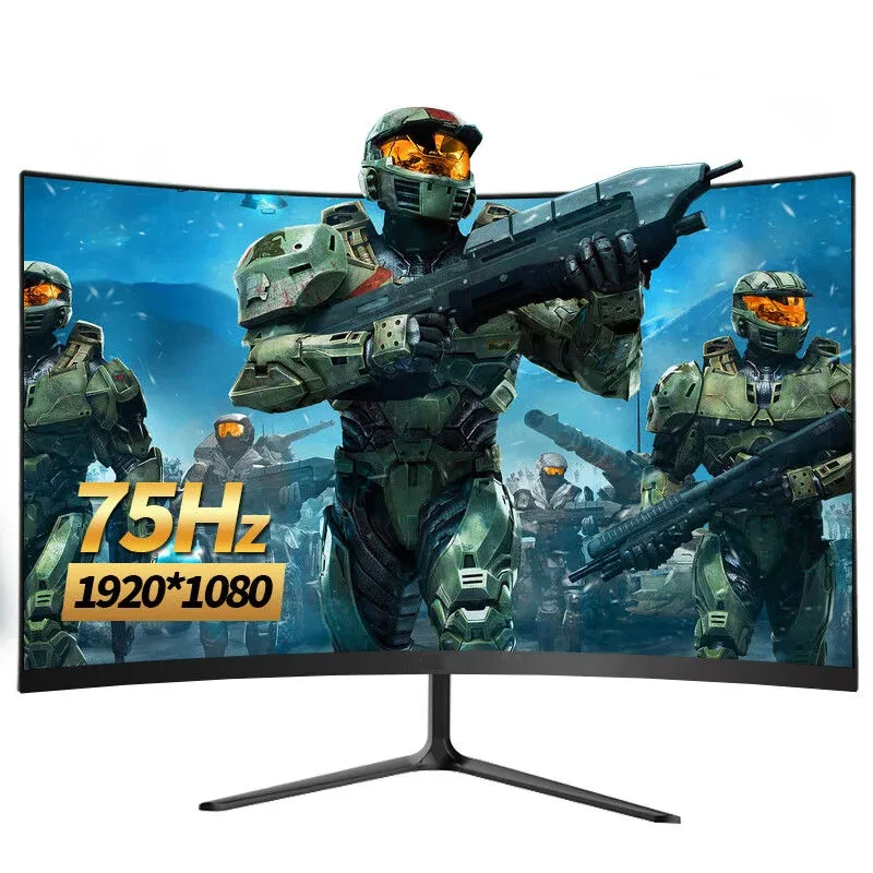 IPS 24'’ LCD Curved Screen Monitors Gamer HD Gaming Monitors PC 75hz ...
