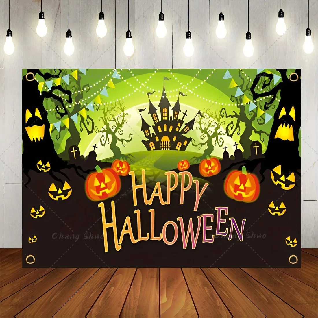 Laeacco-Halloween-Backdrops-Photography-Castle-Tomb-Pumpkin-Witch-Party ...