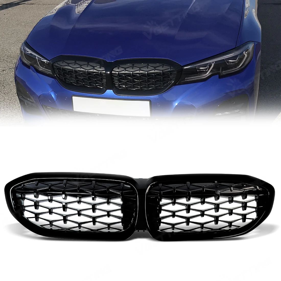 Front Bumper Kidney Grill For BMW 3-Series G20 G21 2019-2021 318i 320i ...