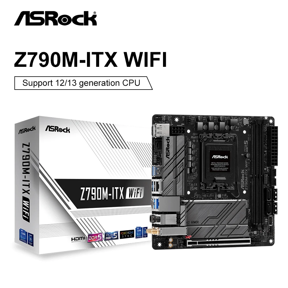 ASROCK-MiNi-ITX-DDR5-Inte-Z790-PCIe-5-0-64G-Socket-LGA1700-para-13th ...