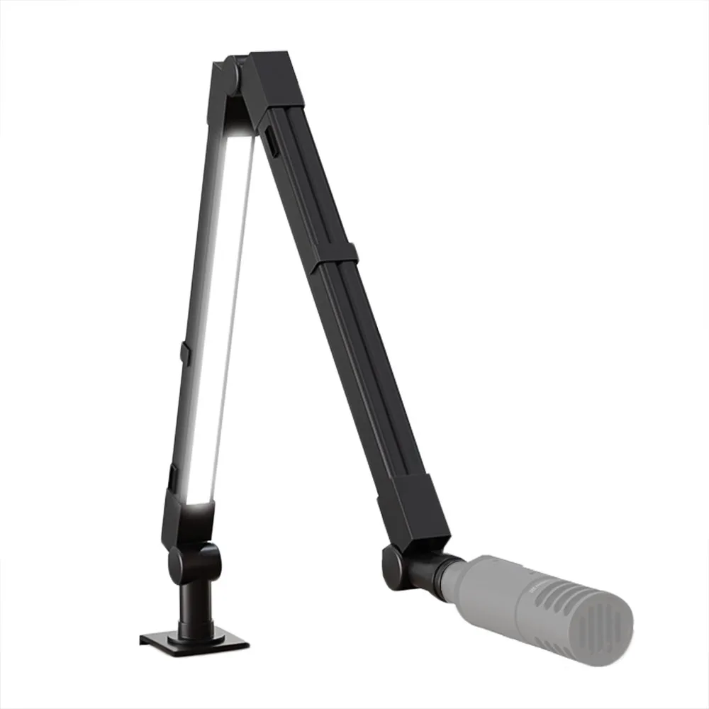 Desktop-Microphone-Boom-Arm-LED-Fill-Light-2700K-6500K-Remote-Control ...