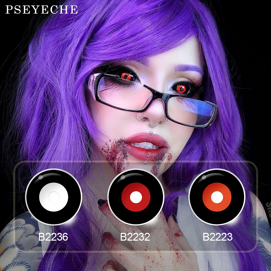 22MM Red And Black Sclera Contacts Vampire Halloween Contact Lenses ...