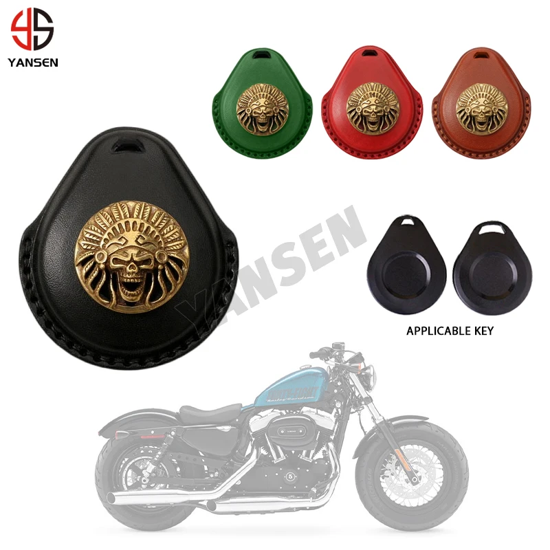 2024-New-Design-Genuine-Leather-Motorcycle-Key-Cover-For-Harley ...