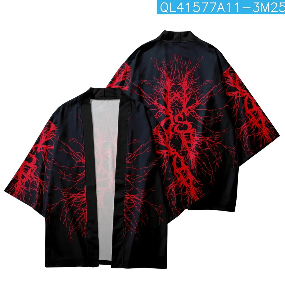Black And Red Kimono For Men