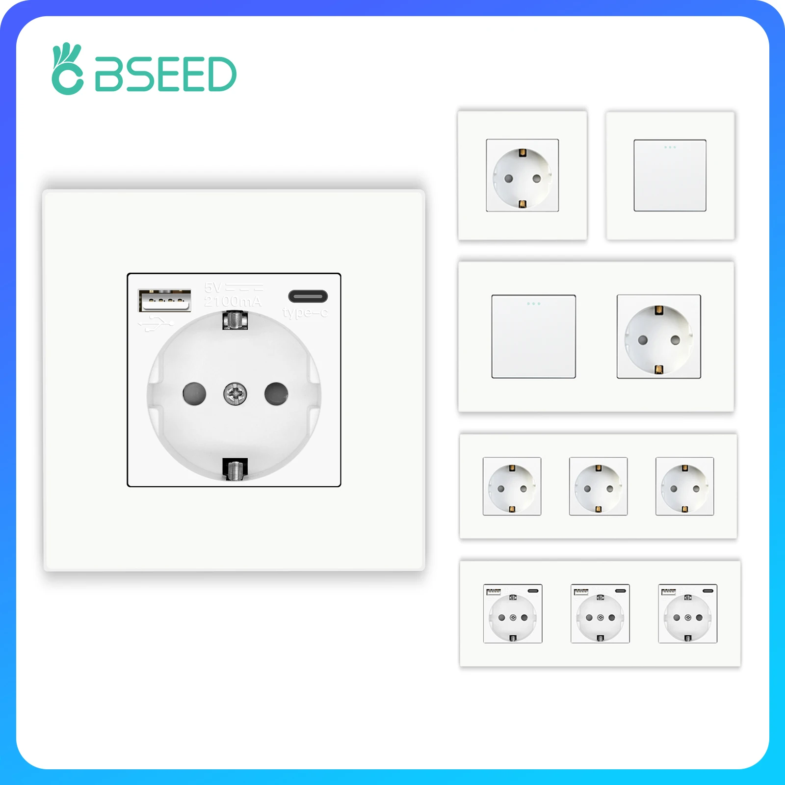 BSEED-EU-Wall-Sockets-Type-C-USB-Power-Sockets-Double-Electric-Sockets ...