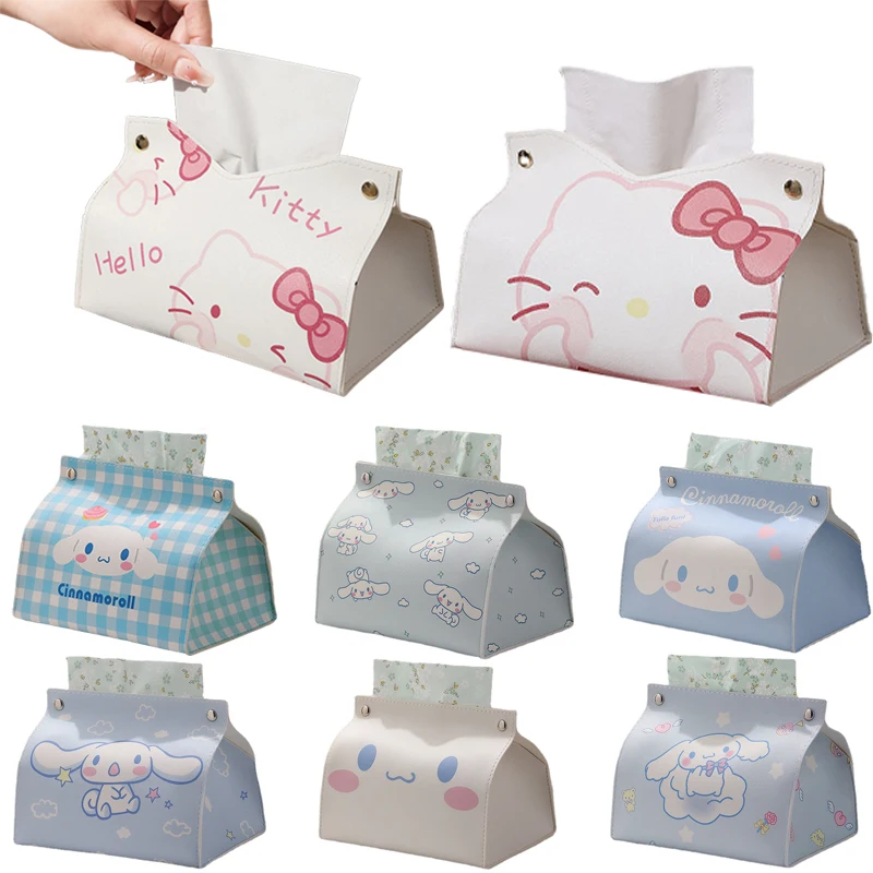 Sanrio Hello Kitty Tissue Box Anime Desktop Napkin Tissue Holder Anime ...